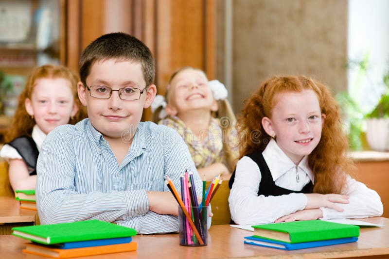 Portrait of Happy School Children Stock Image - Image of expression ...