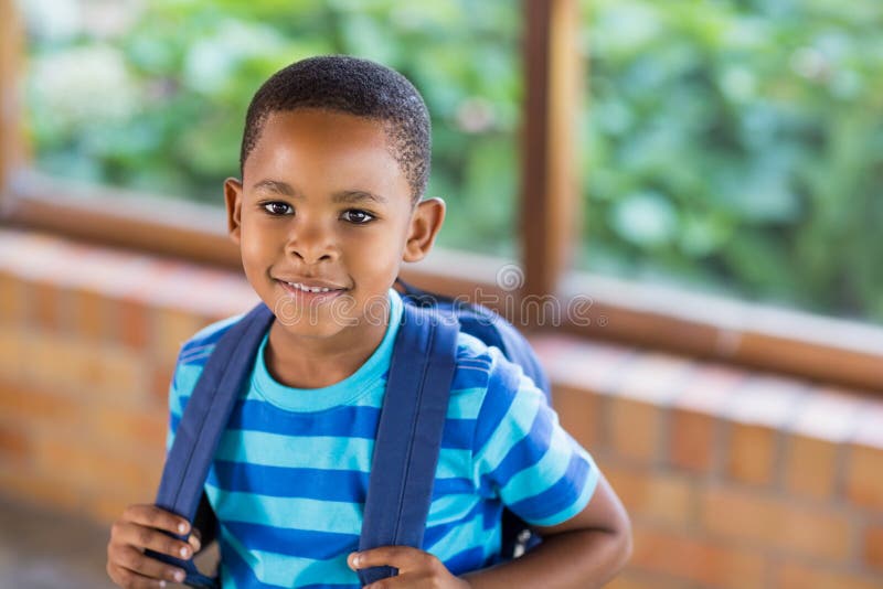 Portrait of Happy Schoolboy Smiling Stock Photo - Image of cheerful ...