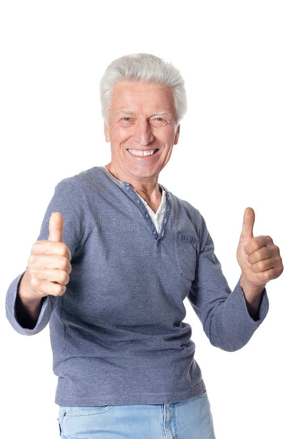 Portrait of Happy Senior Man Showing Thumbs Up Stock Image - Image of ... Portrait of Happy Senior Man Showing Thumbs Up Stock Image - Image of ...