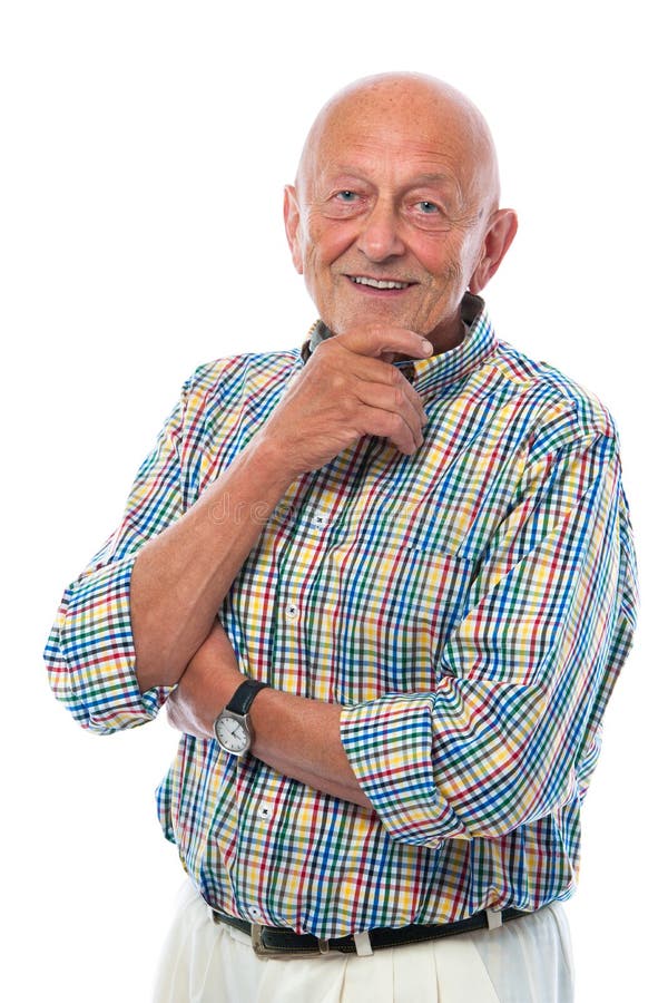 Portrait of a Happy Senior Man Smiling Stock Image - Image of male ...