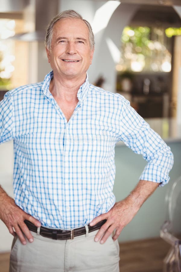 Portrait of Happy Senior Man Stock Photo - Image of apartment, front ... Portrait of Happy Senior Man Stock Photo - Image of apartment, front ...