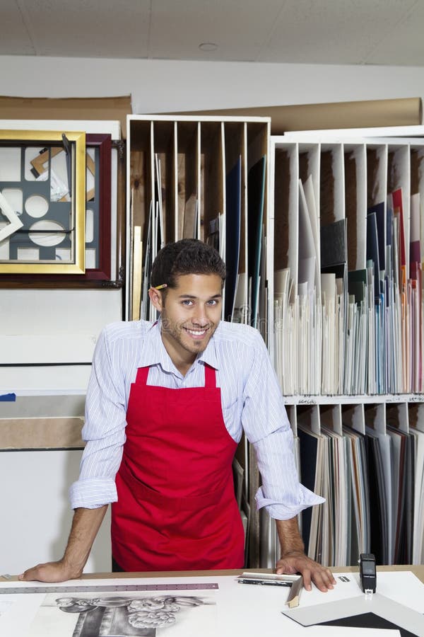 Portrait of a Happy Skilled Worker in Workshop Stock Image - Image of ...