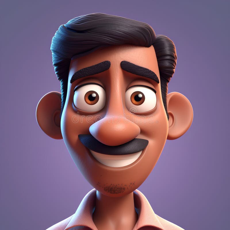 Portrait of a Happy Smiling Man. 3d Render Illustration Stock ...