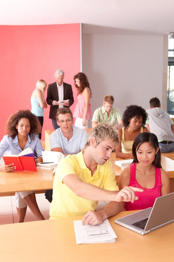 Portrait of Happy Student Group Stock Photo - Image of holding ...