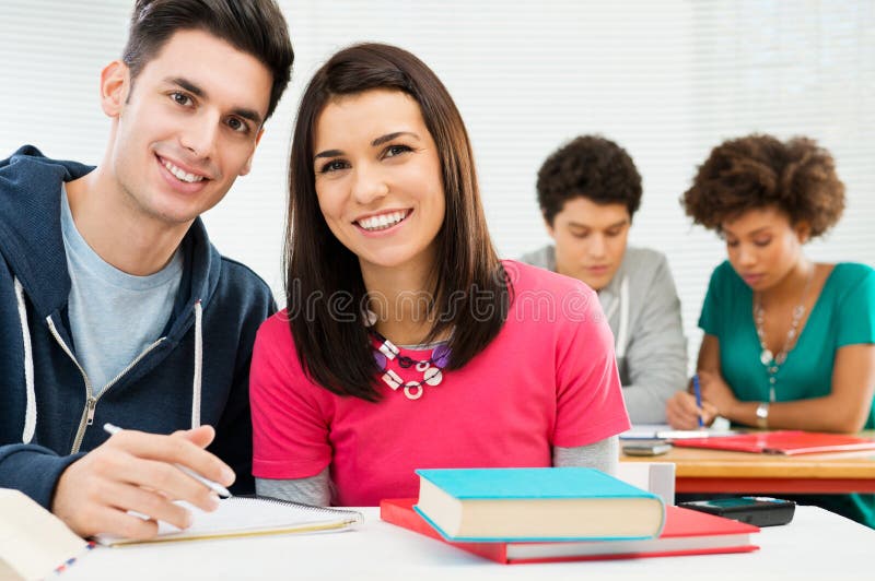 Happy Students Studying Together Stock Image - Image of education ...