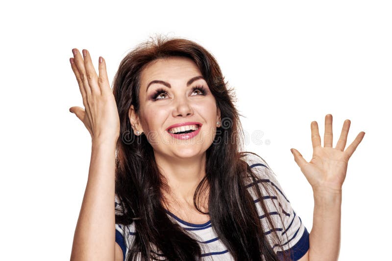 Successful Woman Triumphing Stock Image - Image of portrait, face ...