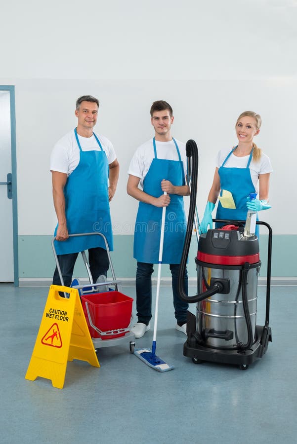 Workers with Cleaning Equipments Stock Image - Image of professional ...