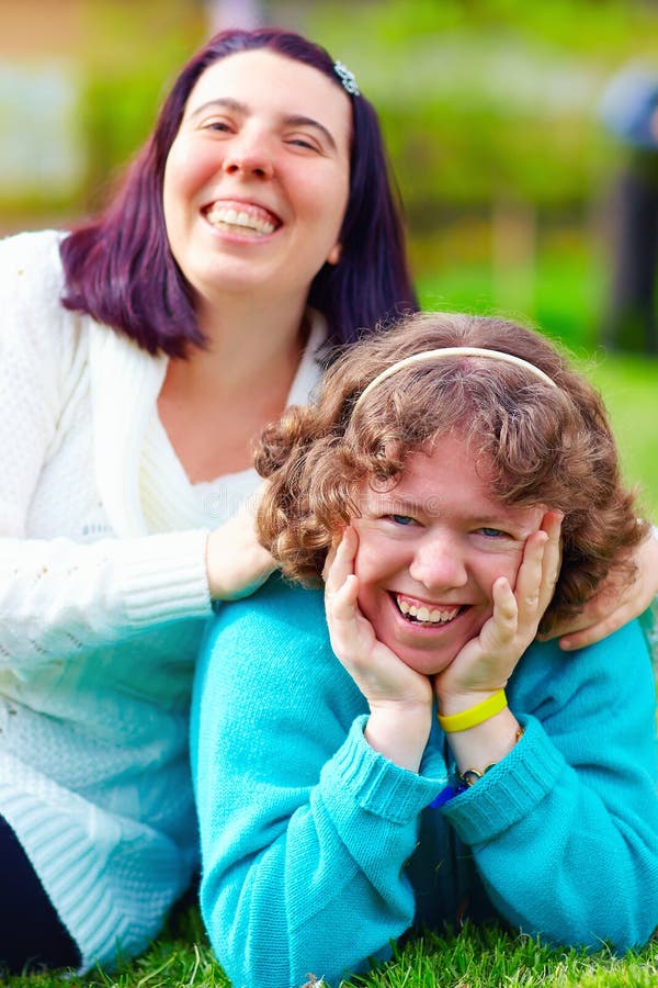 Group Portrait of Happy People with Disabilities Stock Image - Image of ...