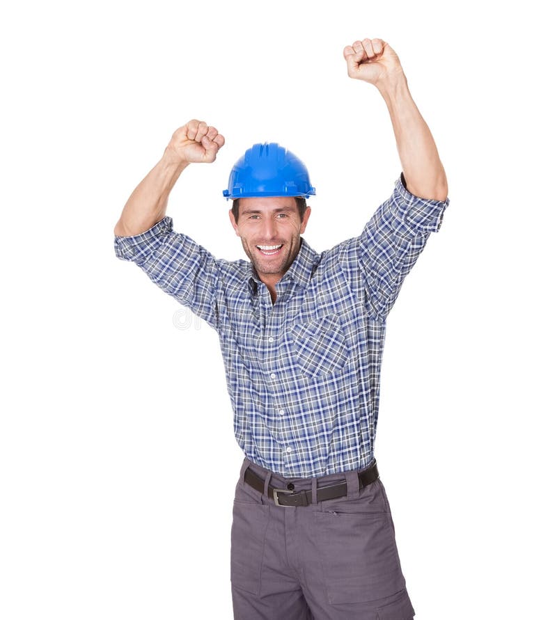 Portrait of happy worker stock photo. Image of looking - 58564062