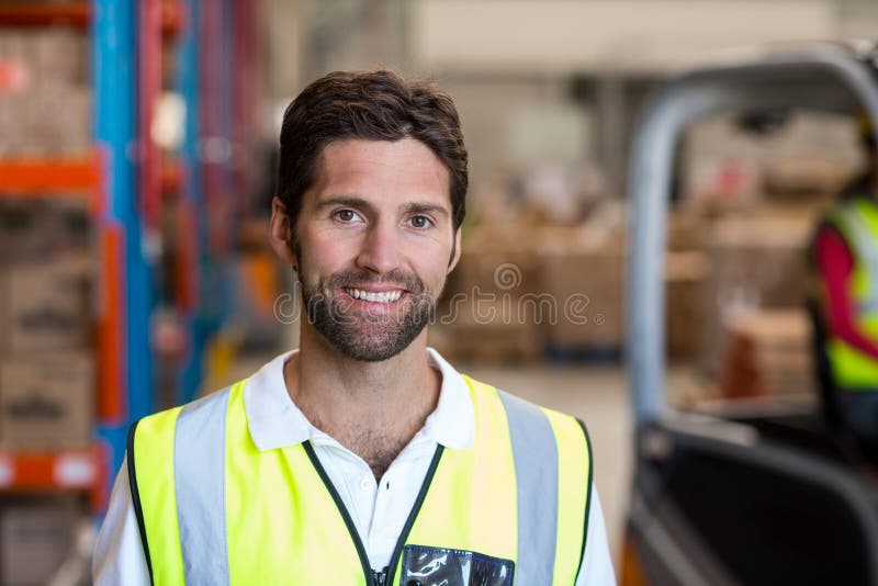 Portrait of Happy Worker is Posing Face To the Camera Stock Photo ...