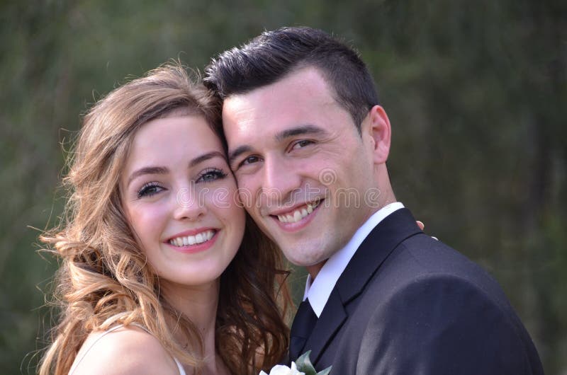 Portrait of a Happy Young Couple Stock Photo - Image of wedding, love ...