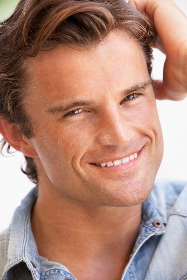Portrait of Happy Young Man Stock Image - Image of looking, thirties ... Portrait of Happy Young Man Stock Image - Image of looking, thirties ...
