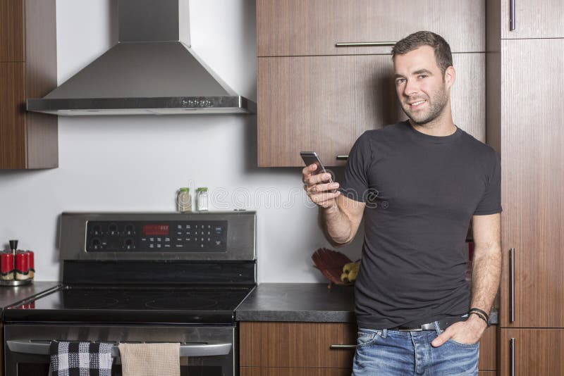 Portrait of Happy Young Man at Home Stock Photo - Image of contact ...