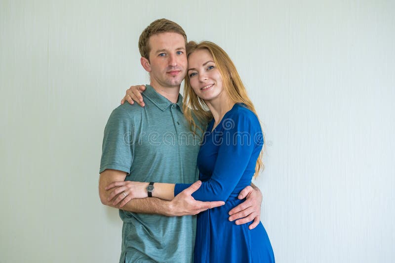 Portrait of Happy Young Spouses at Home. Stock Image - Image of ...