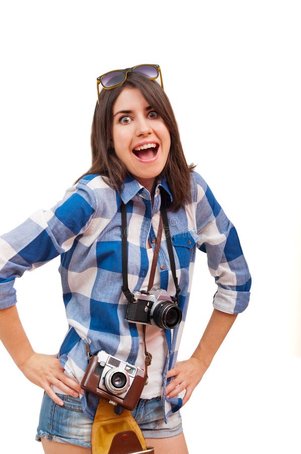 Portrait of a Happy Young Tourist Stock Image - Image of color ...