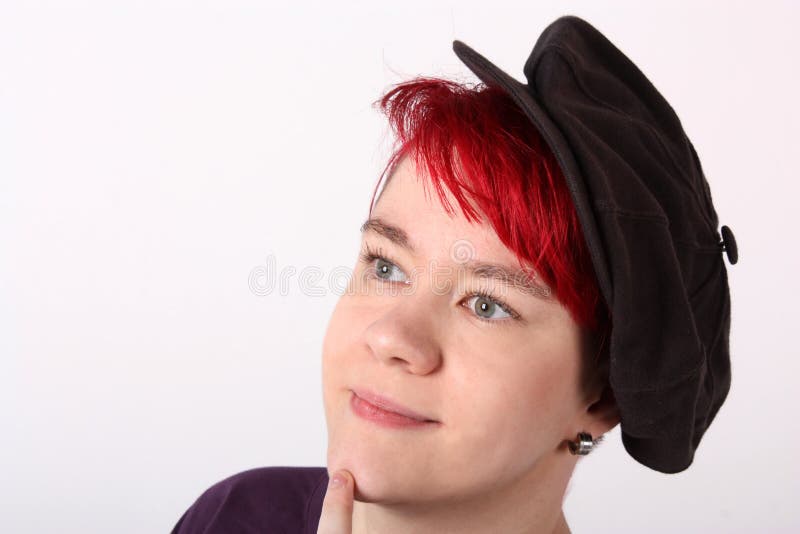 Portrait with hat stock photo. Image of sympathetic, female - 28973308
