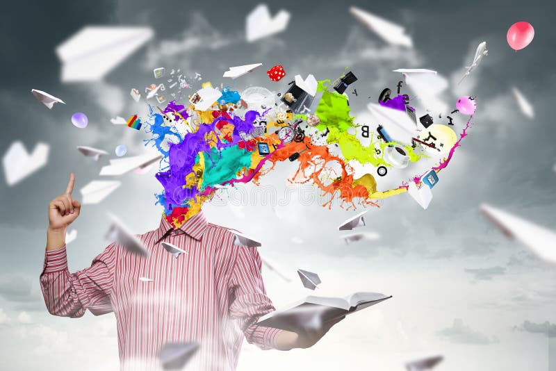 Portrait of headless guy stock photo. Image of male, mind - 68409506