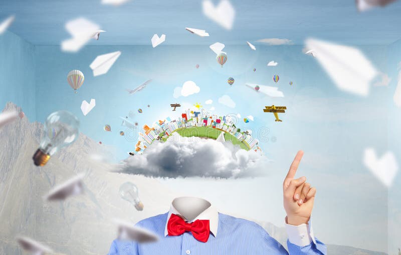 Portrait of headless guy stock photo. Image of point - 67589536