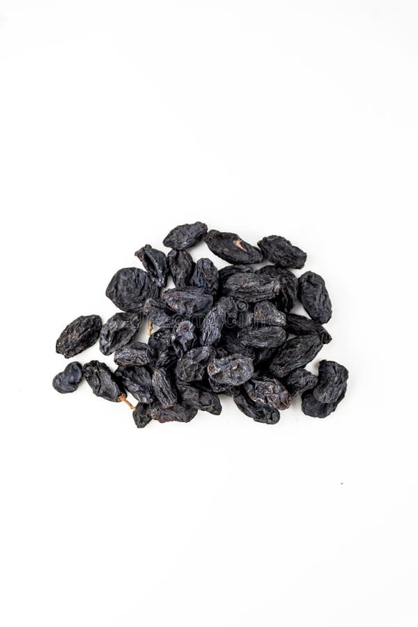 Heap of Black Raisins Isolated on White Background Stock Photo - Image ...