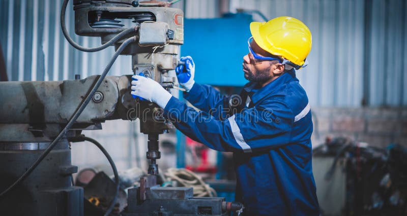 Portrait of Heavy Industry Workers Working on the Metal Fabrication ...