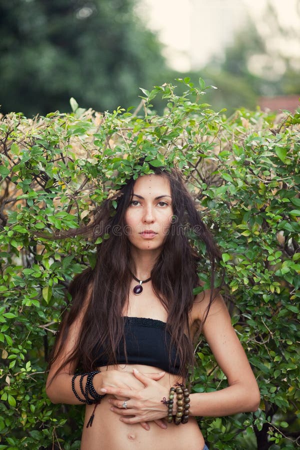 Portrait of the Hippie Girl Stock Image - Image of female, hippy: 98294757