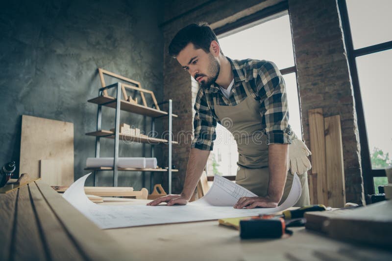 Portrait of His he Nice Attractive Focused Skilled Hardworking Guy ...