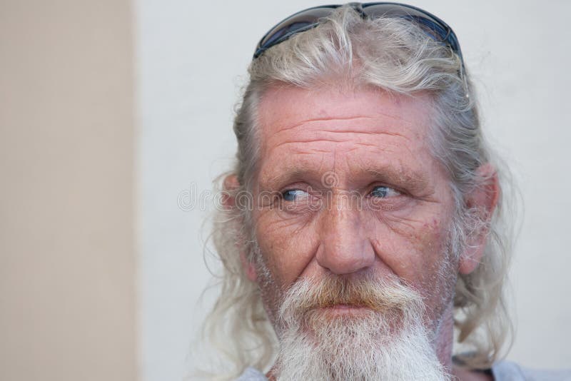 Portrait of homeless man stock photo. Image of homeless - 33711428
