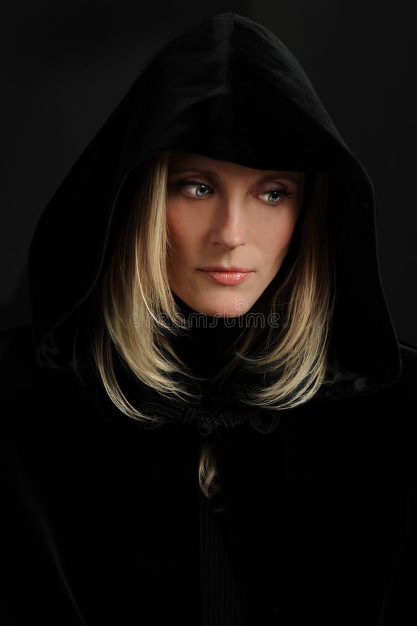 Portrait of Hooded Woman stock image. Image of gorgeous - 26335445
