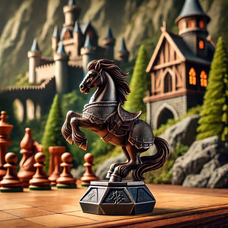 Portrait of Horse Chess Piece Stock Illustration - Illustration of ...
