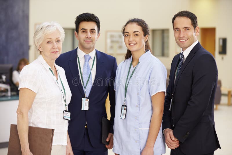 Portrait of Hospital Medical Team Stock Photo - Image of doctor ...