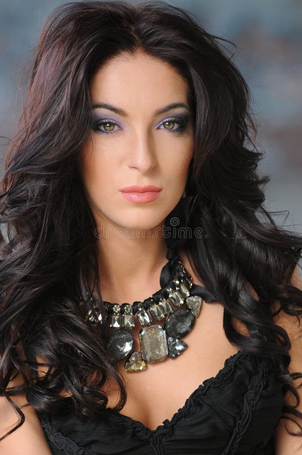 Portrait of Hot Brunette Model Stock Image - Image of lips, model: 32166547