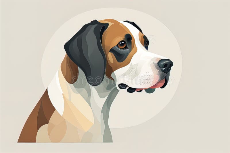 Portrait of a Hound Dog. Vector Illustration in Flat Style Stock ...