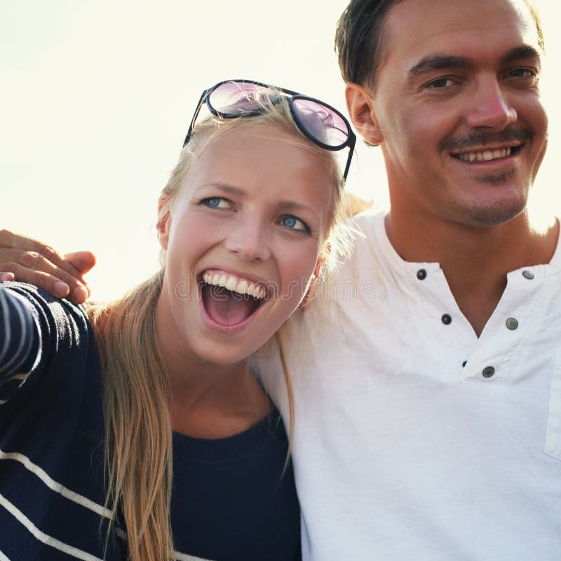Portrait Hug And Outdoor With Couple Smile And Happiness With Love
