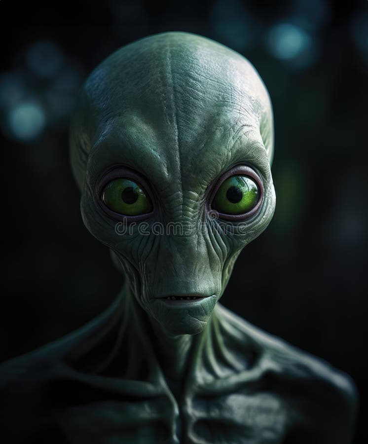 Portrait of a Humanoid Alien Creature Stock Illustration - Illustration ...