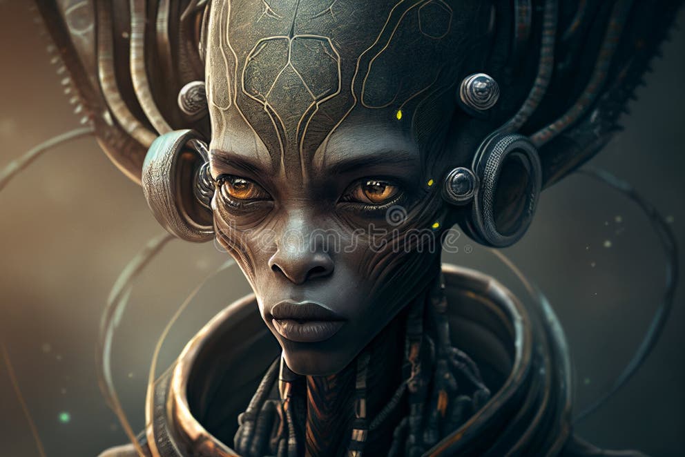 Portrait of a Humanoid-type Alien. AI Generated Stock Photo - Image of ...