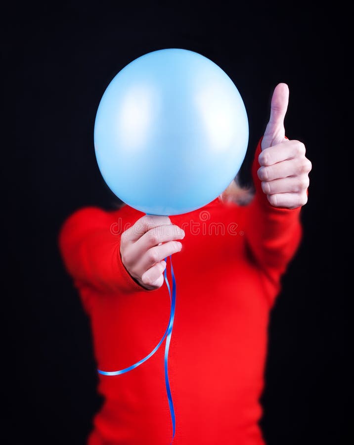 Portrait of a Humans Body with Balloon Stock Image - Image of happy ...