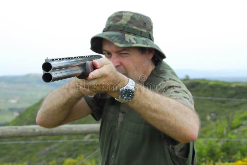 Portrait of a hunter stock image. Image of hunt, shoot - 5260669