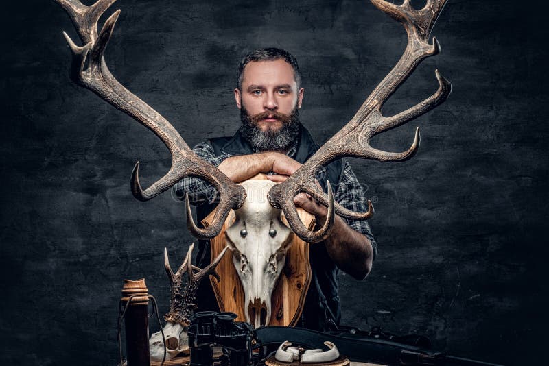 Portrait of hunter man stock image. Image of studio - 109907939