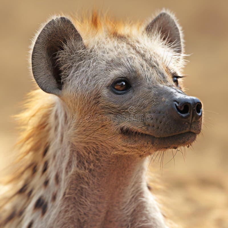 Portrait of a Hyena with Roses and Palm Leaves Stock Illustration ...