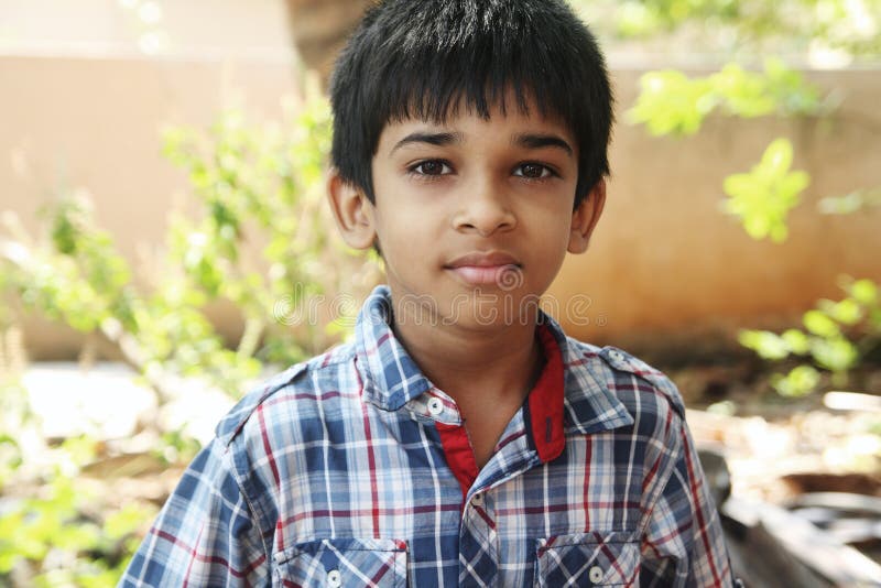 Portrait of Indian Little Boy Stock Photo - Image of cheerful, healthy ...