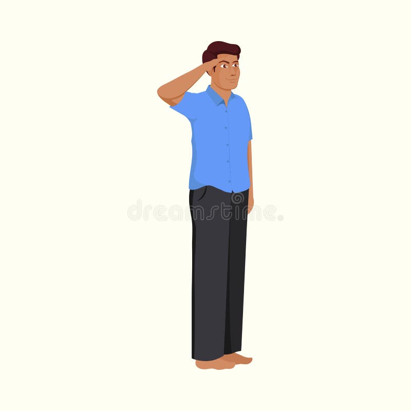 Portrait of Indian Man Saluting in Standing Pose on White Stock ...