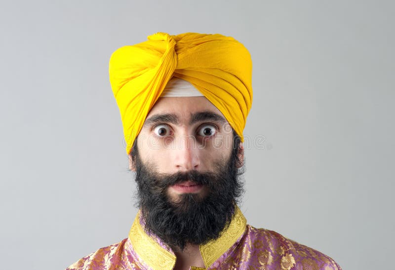 Portrait of Indian Sikh Man with Bushy Beard Stock Image - Image of ...