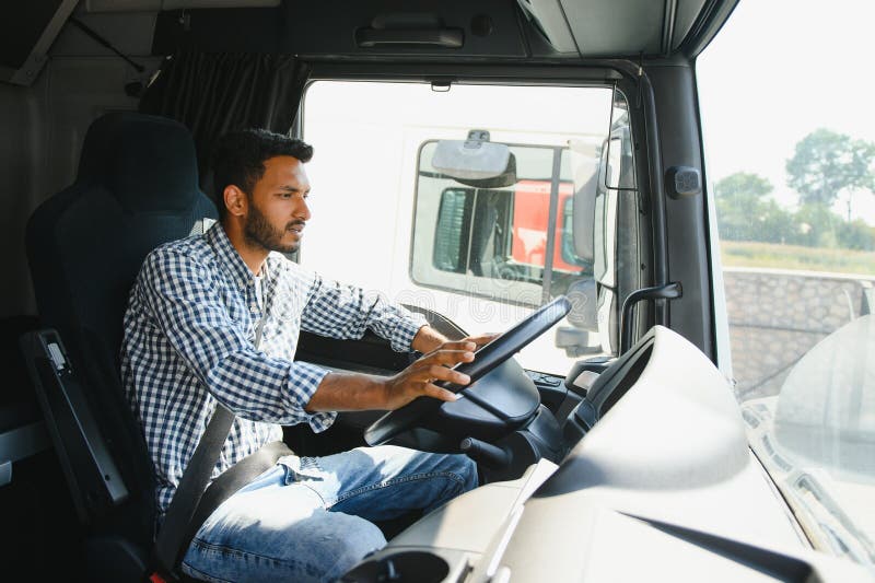 Portrait of a Indian Truck Driver. Stock Photo - Image of carrier ...