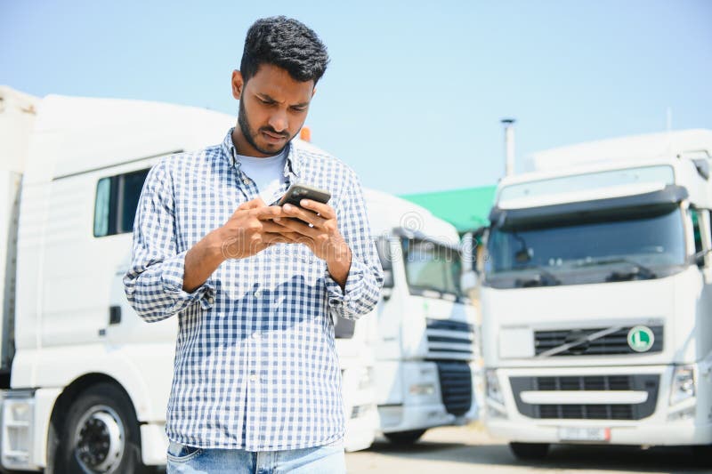 Portrait of a Indian Truck Driver. Stock Image - Image of delivering ...
