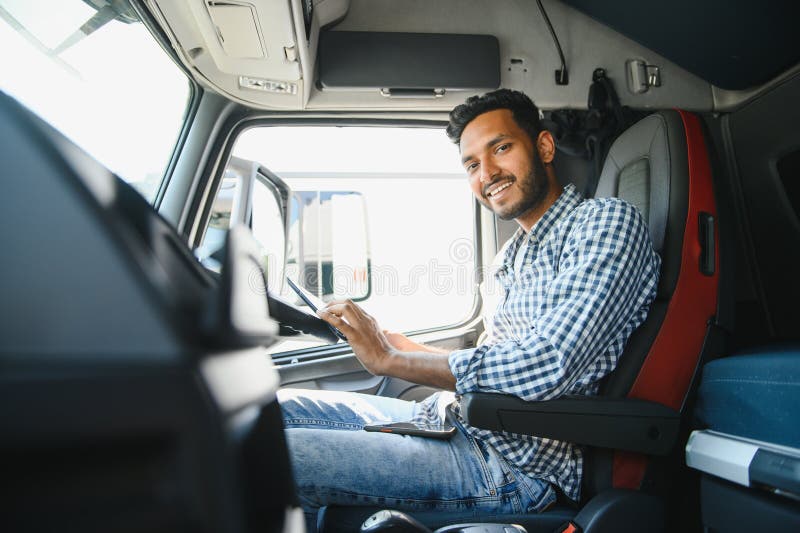 Portrait of a Indian Truck Driver. Stock Photo - Image of mature ...
