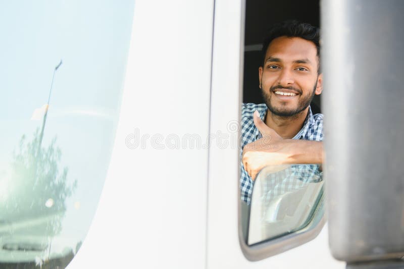 Portrait of a Indian Truck Driver. Stock Image - Image of busy, asian ...