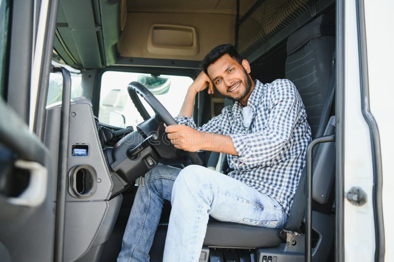 Portrait of a Indian Truck Driver. Stock Image - Image of labor, human ...