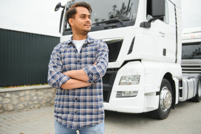 Portrait of a Indian Truck Driver Stock Image - Image of computer ...