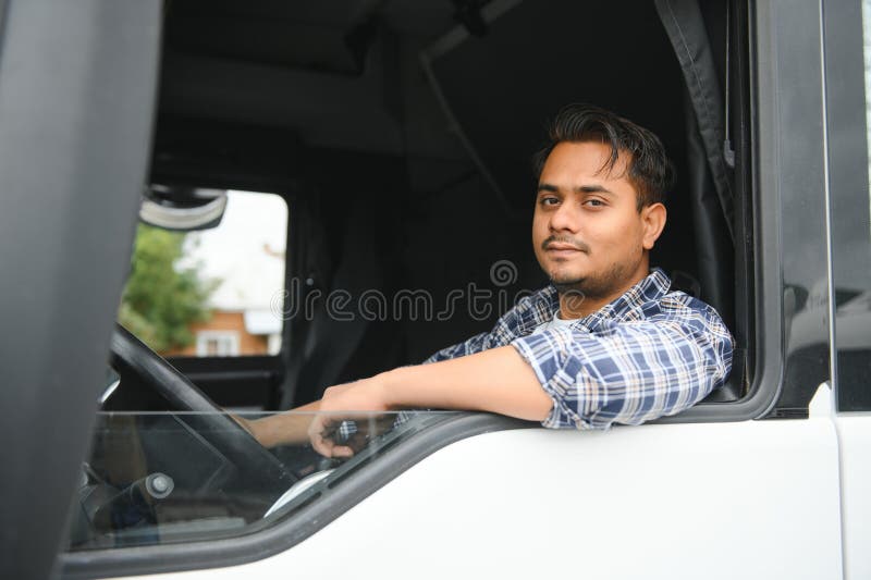 Portrait of a Indian Truck Driver Stock Photo - Image of caucasian ...
