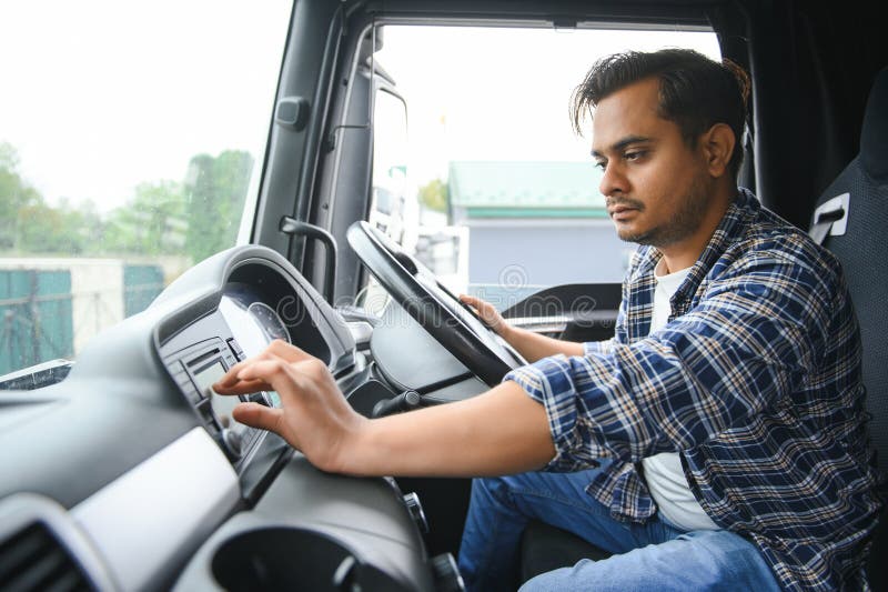 Portrait of a Indian Truck Driver Stock Image - Image of male, heavy ...